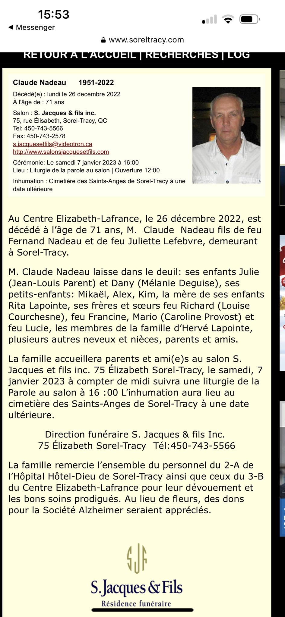 Courage et détermination, tel fut Claude Nadeau - Hippodrome Trois-Rivières